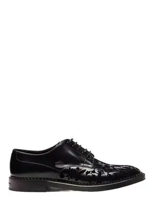 Dolce & Gabbana Jacquard Print Derby Shoes - Black