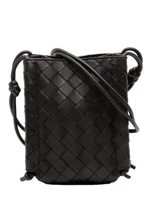 Bottega Veneta Bottega Veneta Mini Nappa Intrecciato The Knot Crossbody Bag Brown