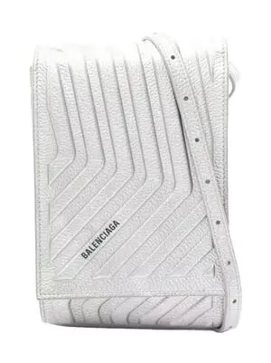 Balenciaga Embossed Shoulder Bag - Silver