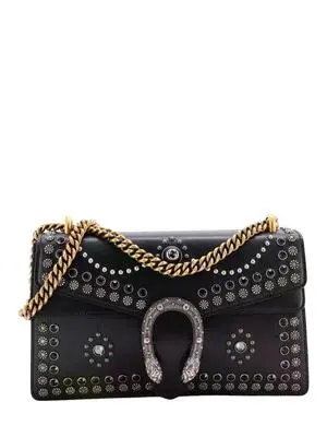 Gucci Dionysus Studded Leather Small Shoulder Bag - Black