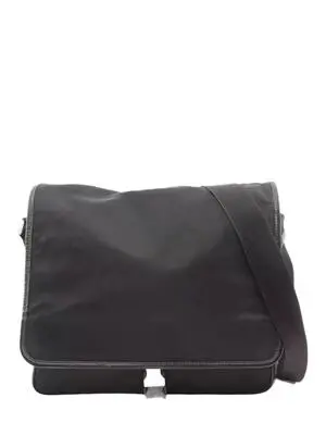 Prada Saffiano Leather Messenger Bag - Black