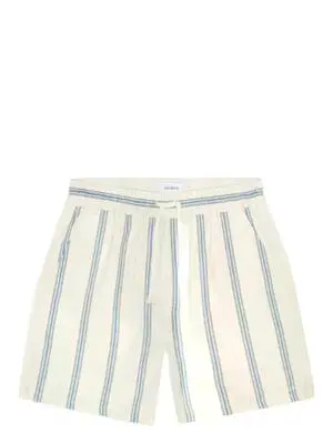 LES DEUX Lawson Vertical-stripe Drawstring Shorts - Neutrals
