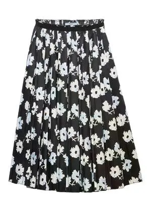 Prada Pleated Poplin Skirt - Black