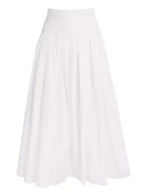 Carolina Herrera Drop-waist Midi Skirt - White