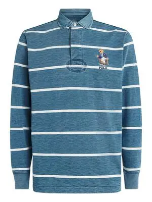 Polo Ralph Lauren Stripe Polo Bear Rugby Shirt - Navy