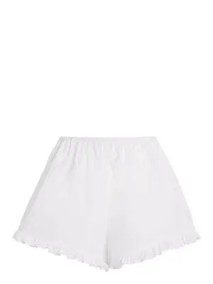 Hunza G Cotton Frill Shorts - White
