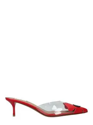 Alaïa Leather & Pvc Bloom Mules 55 - Red