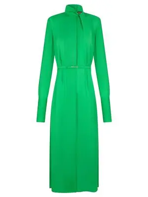 TOM FORD Silk Shirt Maxi Dress - Green