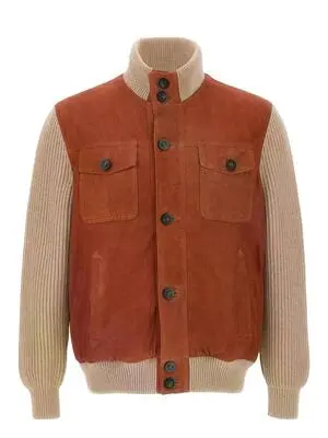 VOLFAGLI FIRENZE Elmo Suede-leather Jacket - Brown