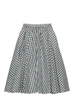 Prada Checked Midi Skirt - Neutral
