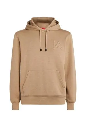 Isaia Embossed Logo Hoodie - Beige