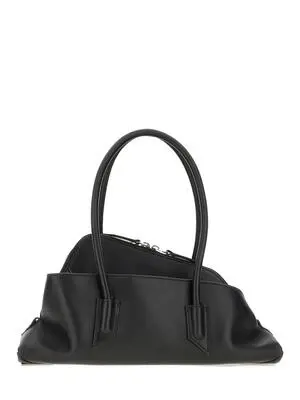 Attico Black Leather Shopper Bag - Multicolor
