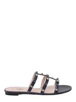 Valentino Garavani VALENTINO GARAVANI Rockstud With Cabochon Slide Sandals Blue