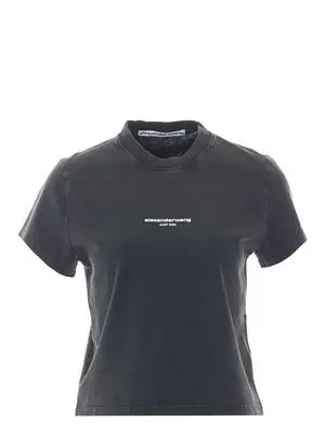 Alexander Wang Shrunken Logo T-shirt - Black