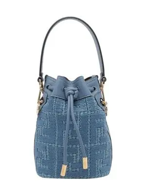 Fendi Mon Tresor Mini Raffia Bucket Bag - Blue