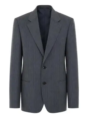 Gucci Pinstripe Wool Jacket - Gray