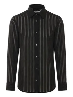 Gucci Striped Silk Gauze Shirt - Black