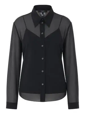 Gucci Stretch Silk Chiffon Shirt - Black