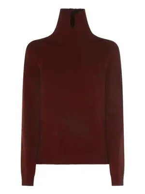 JIL SANDER Ribbed Turtleneck Sweater - Red