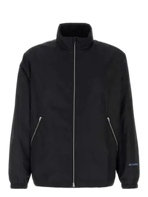 JIL SANDER Zip-up Jacket With Logo Print - Blue