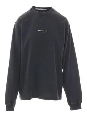 Alexander Wang Logo Long Sleeve T-shirt - Black