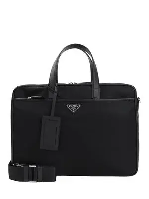 Prada Re-nylon Briefcase With Saffiano Leather Trims - Black