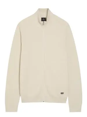 Paul Smith Waffle-knit Cotton Zip Cardigan - Ecru