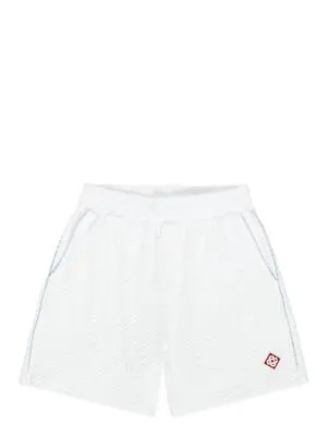 Casablanca Logo-monogrammed Terry Jacquard Shorts - White