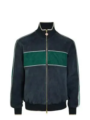 Casablanca Panelled Suede Track Jacket - Navy