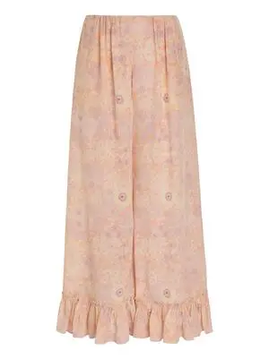 Chloé Floral-print Silk Trousers - Pink