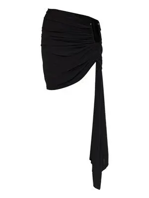 Christopher Esber Arced Palm Asymmetrical Drape Skirt - Black