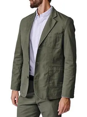 Aubin Mareham Patch Pocket Blazer - Khaki