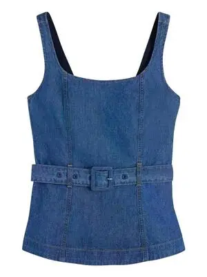 Tommy Hilfiger Belted Denim Top - Blue