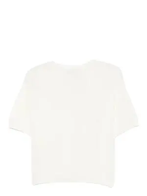 Momoni Round Neck Linen T-shirt - Neutrals