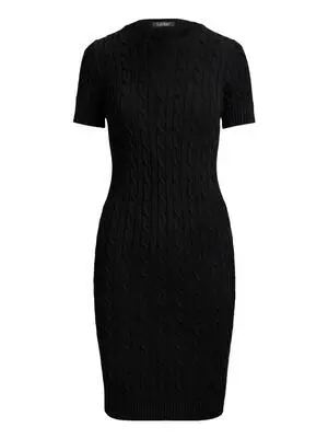 Ralph Lauren Cable-knit Short-sleeve Sweater Dress - Black
