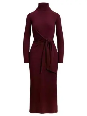 Ralph Lauren Tie-front Turtleneck Dress - Red