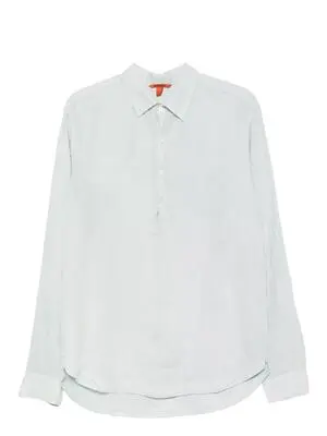 Barena Venezia Pavans Telino Linen Half-placket Shirt - Blue