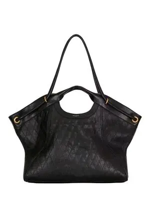 Balmain Large Leather Tote - Black