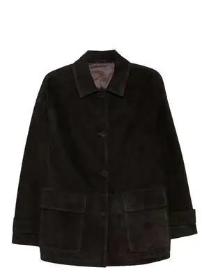ADRIANNA FERETTI Suede Button-fastening Jacket - Black