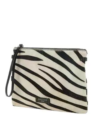 GIANNI CHIARINI Hermy Zebra-print Clutch Bag - Neutrals