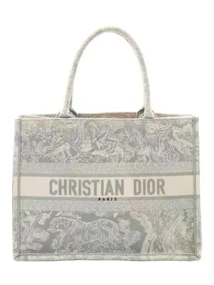 Dior Book Tote Toile De Jouy - Grey