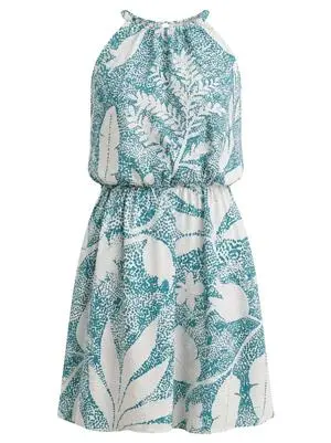 OH!ZUZA NIGHT&DAY Halterneck Printed Viscose Blend Dress - Green
