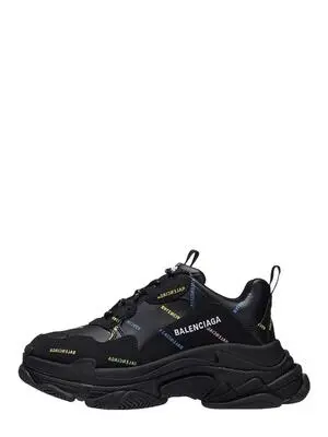 Balenciaga Triple S Allover Logo Sneakers - Black