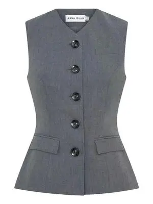 Anna Quan Kendall Peplum Top - Grey