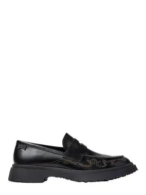 Camper Camper Walden Embroidered Leather Loafers Black