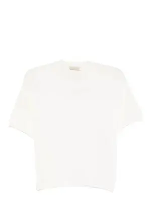 Momoni Short-sleeved Round Neck T-shirt In Linen - Neutrals