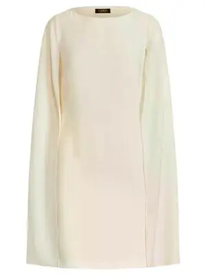 Ralph Lauren Cream Georgette Cape Overlay Mini Dress - Neutrals