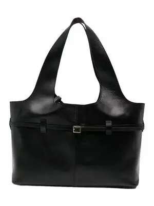 Manu Atelier Buckled Leather Shoulder Bag - Black