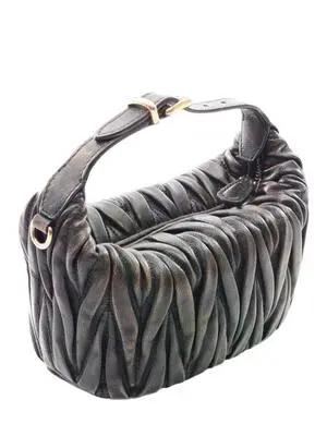Miu Miu Matelassé Leather Tote Bag - Brown
