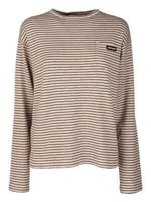 Miu Miu Striped Long Sleeve Knitwear - Multicolor